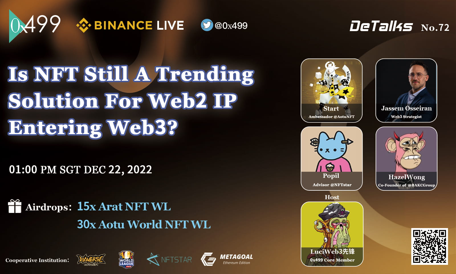 0x499: Is NFT Still A Trending Solution For Web2 IP Entering Web3? | Binance Live