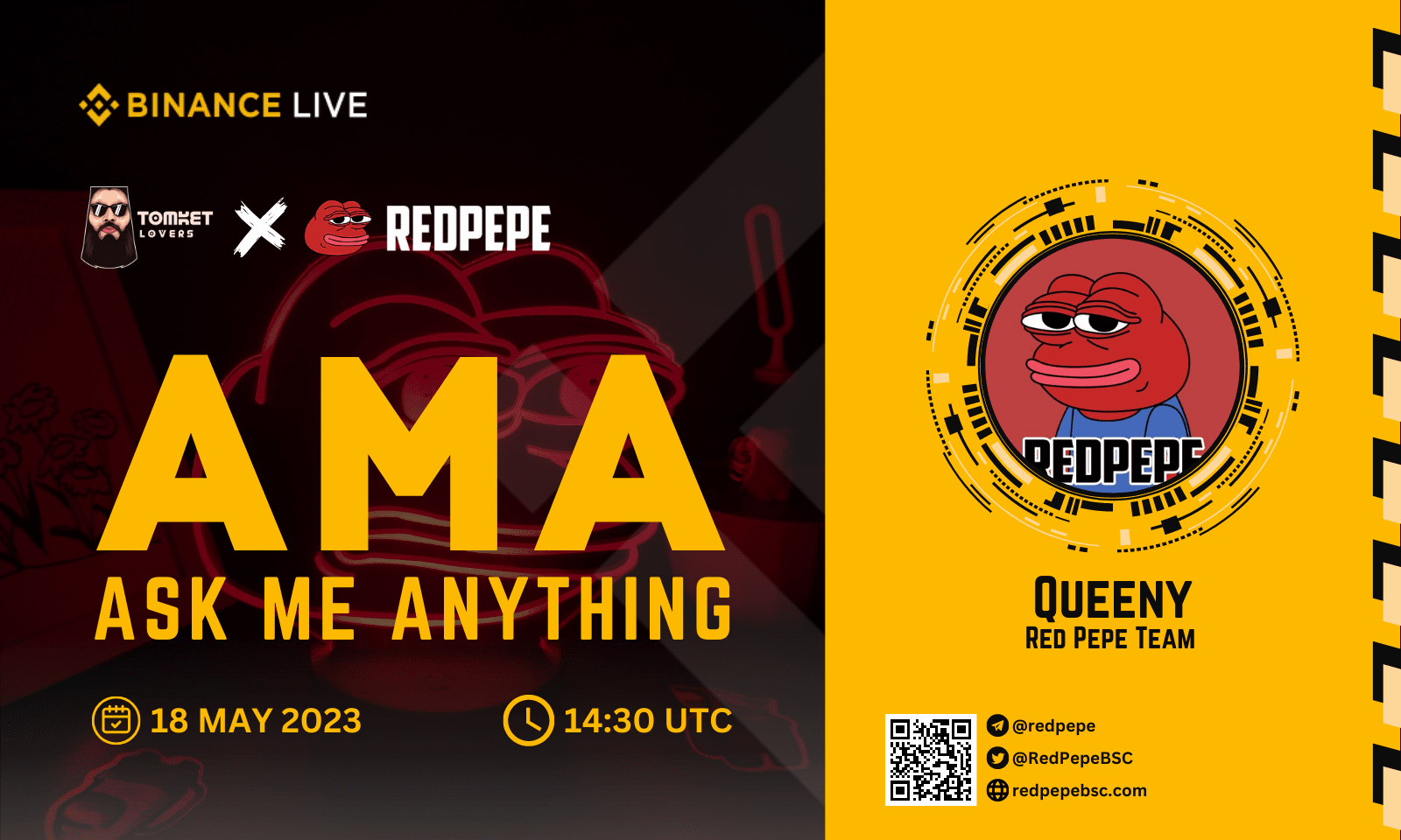Tomket Lover AMA with RedPepe | Binance Live