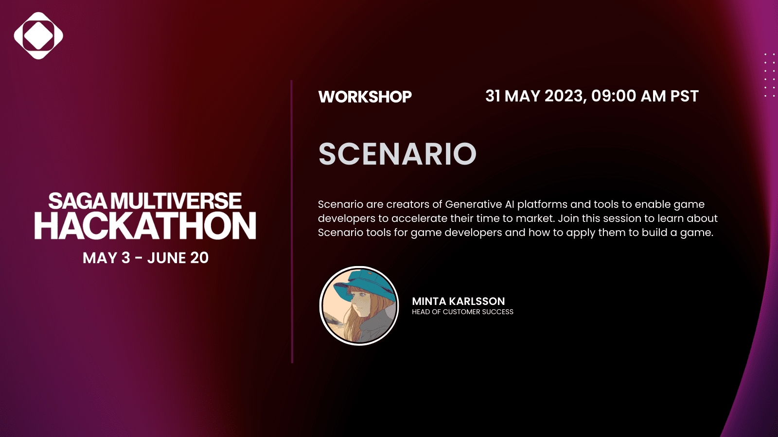 Saga Multiverse Hackathon Workshop 3 - Scenario.com | Binance Live