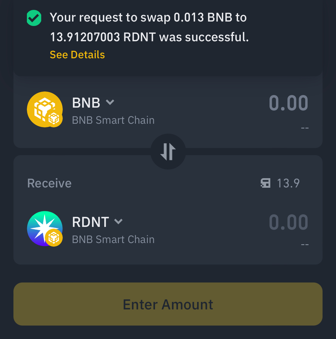 How to RDNT airdrop with Binance Web3 wallet