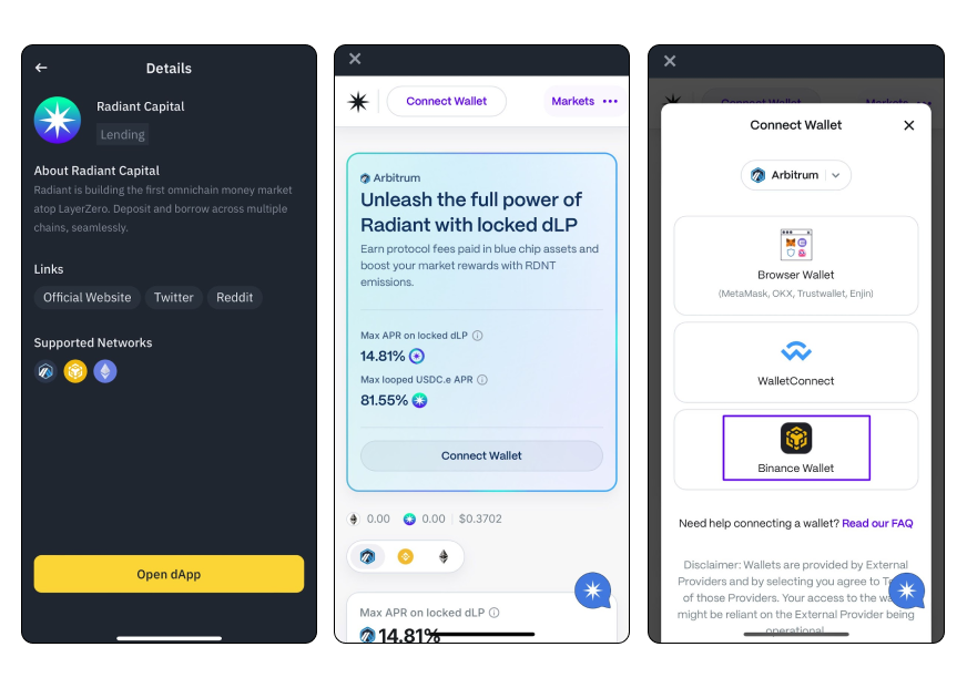 How to RDNT airdrop with Binance Web3 wallet